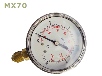 213.13.063 25 BAR 1/4G 2^scala psi CON GLICERINA INOX